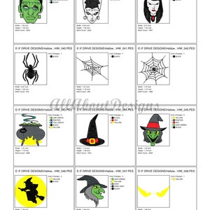 110 HALLOWEEN Machine Embroidery Designs - PES & VIP Formats - Includes ...
