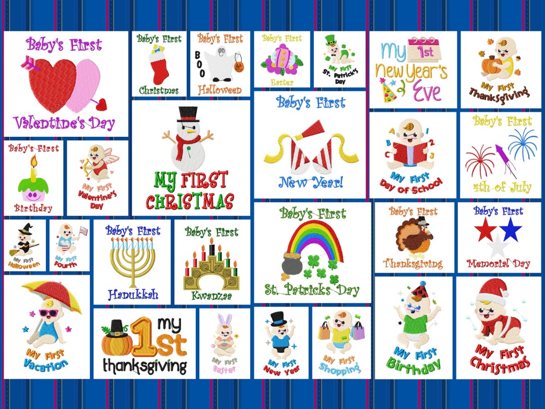 27 Baby's First - My First... Machine Embroidery Designs - Multiple ...