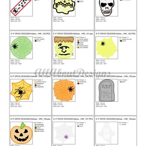 110 HALLOWEEN Machine Embroidery Designs - PES & VIP Formats - Includes ...