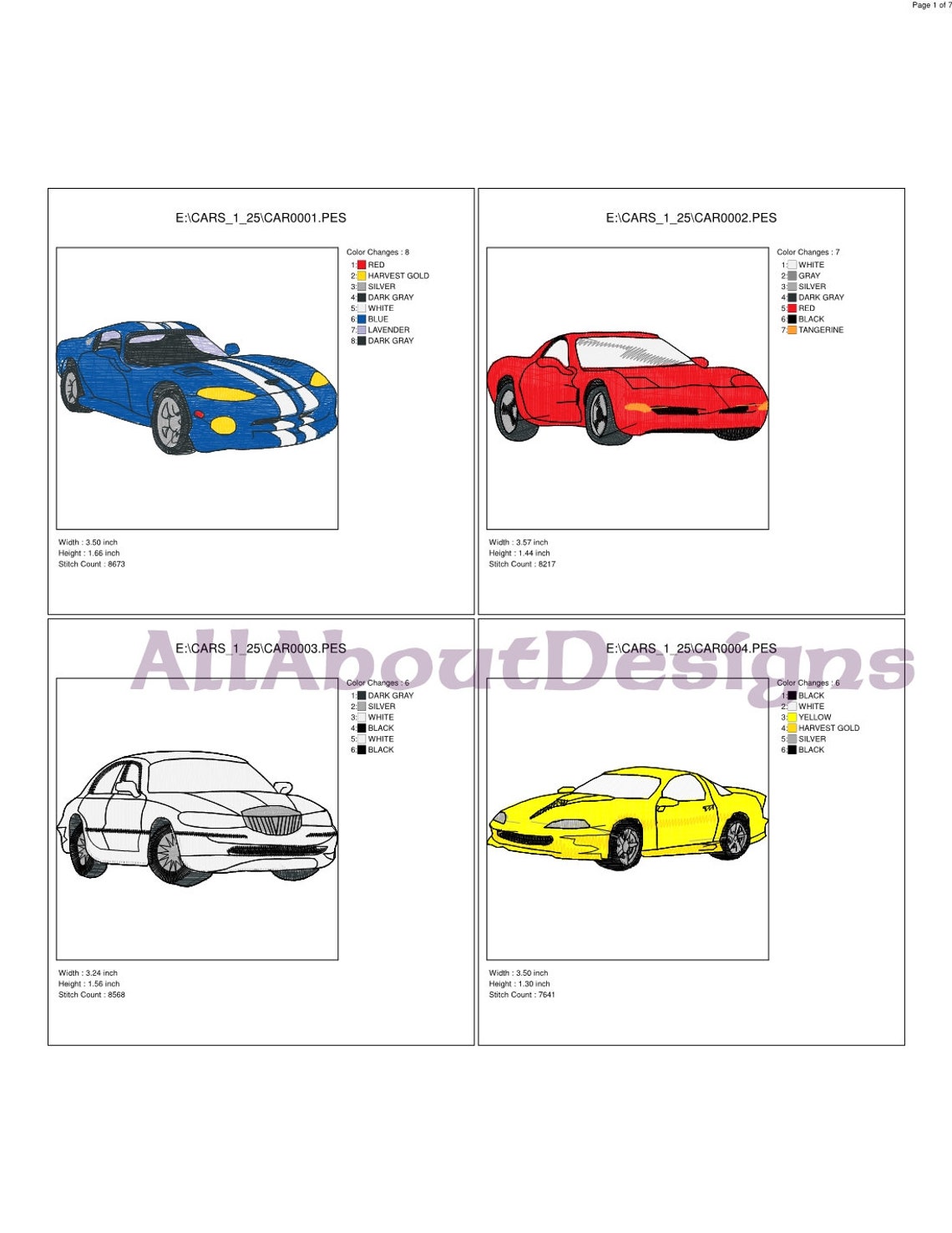 25 Fun Cars to Drive Machine Embroidery Designs - Multiple Formats ...