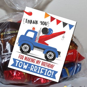 Tow Truck Birthday Favor Tags Tow Truck Tags Truck Birthday Favor Tags ...