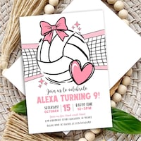 Volleyball Birthday Invitation, Volleyball Party Invite, Volleyball ...