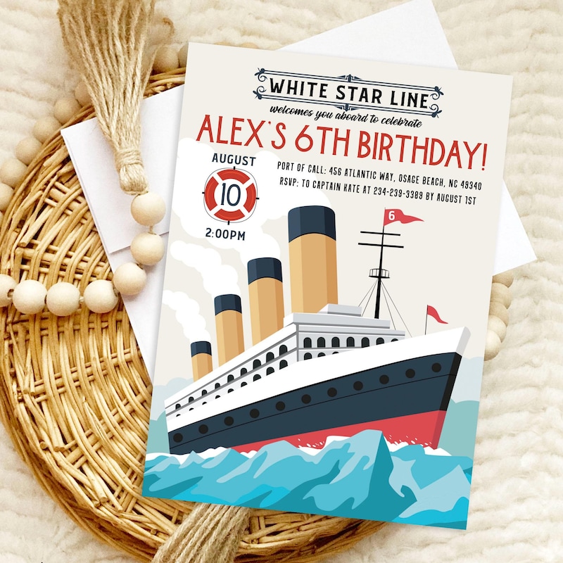 Titanic Invitation Cards - Etsy UK