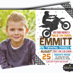 Motorcycle Birthday Invitation Mud Bike Birthday Invite Motor Cross ...