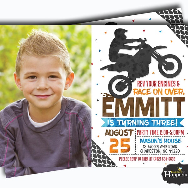 Motorcycle Birthday Invitation - Etsy