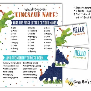 Dinosaur Name Game Dinosaur Birthday Games What is Your Dinosaur Name ...