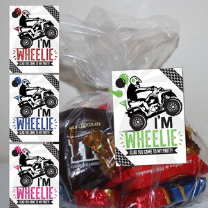 Racing Birthday Favor Tags Four Wheeler Favor Tags All Terrain Vehicle ...