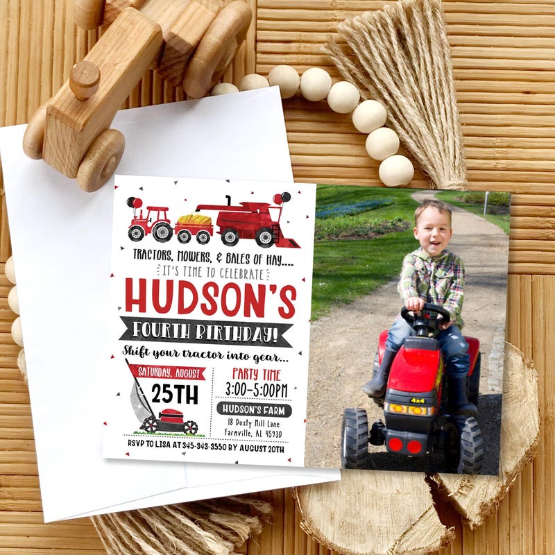Red Tractor Birthday - Etsy