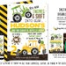 Backhoe Birthday Invitation Tractor Birthday Invitation - Etsy