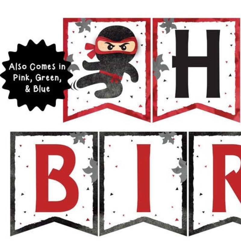 Ninja Birthday Banner - Etsy