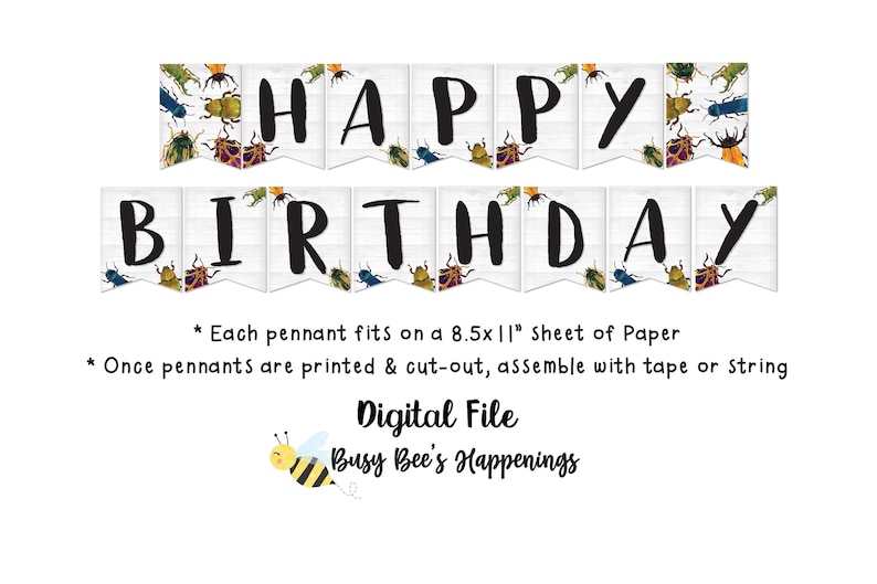 Bug Birthday Banner Bug Birthday Party Insect Banner Tags Bug | Etsy