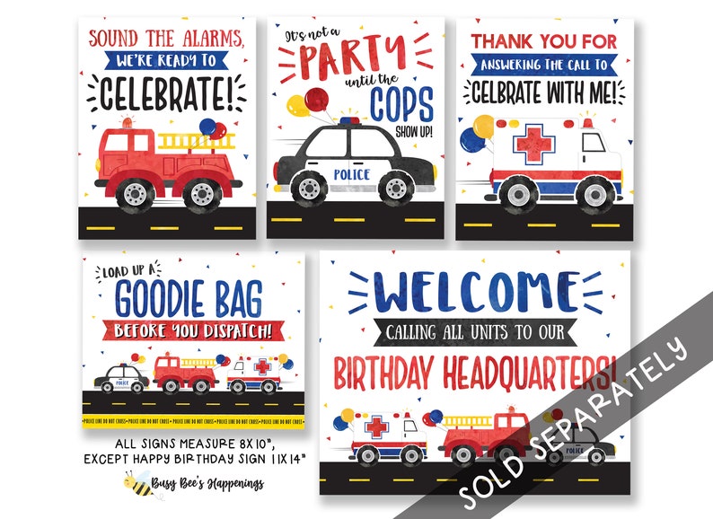 Fire Truck Favor Tags First Responders Favor Tags Police - Etsy