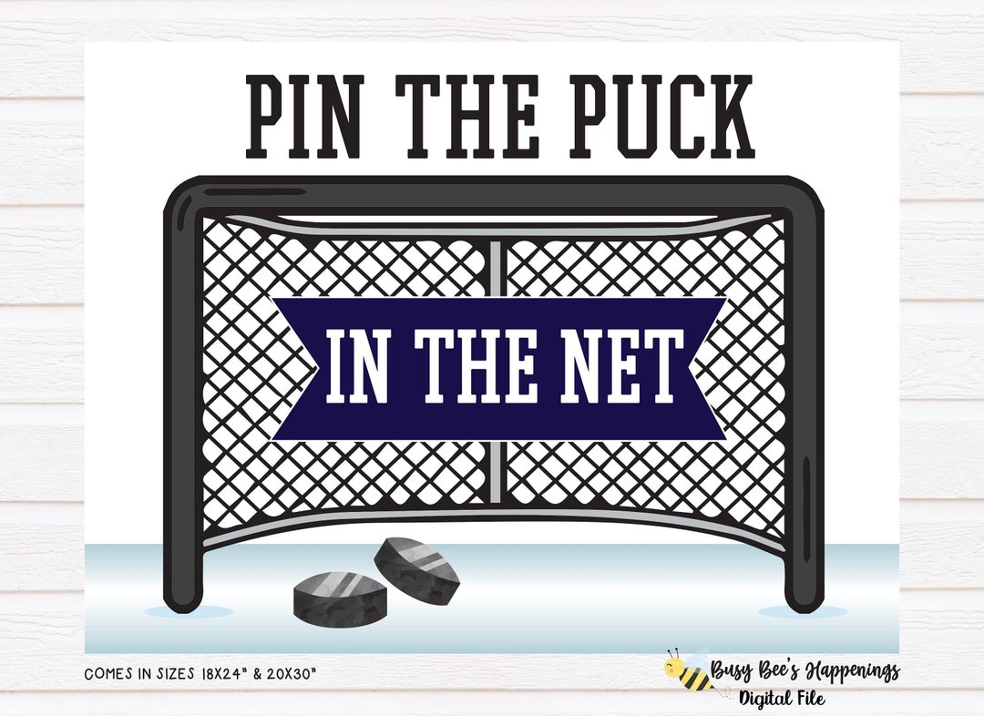 Pin the Puck in the Net Game Printable Pin the Tail Birthday Party Game ...