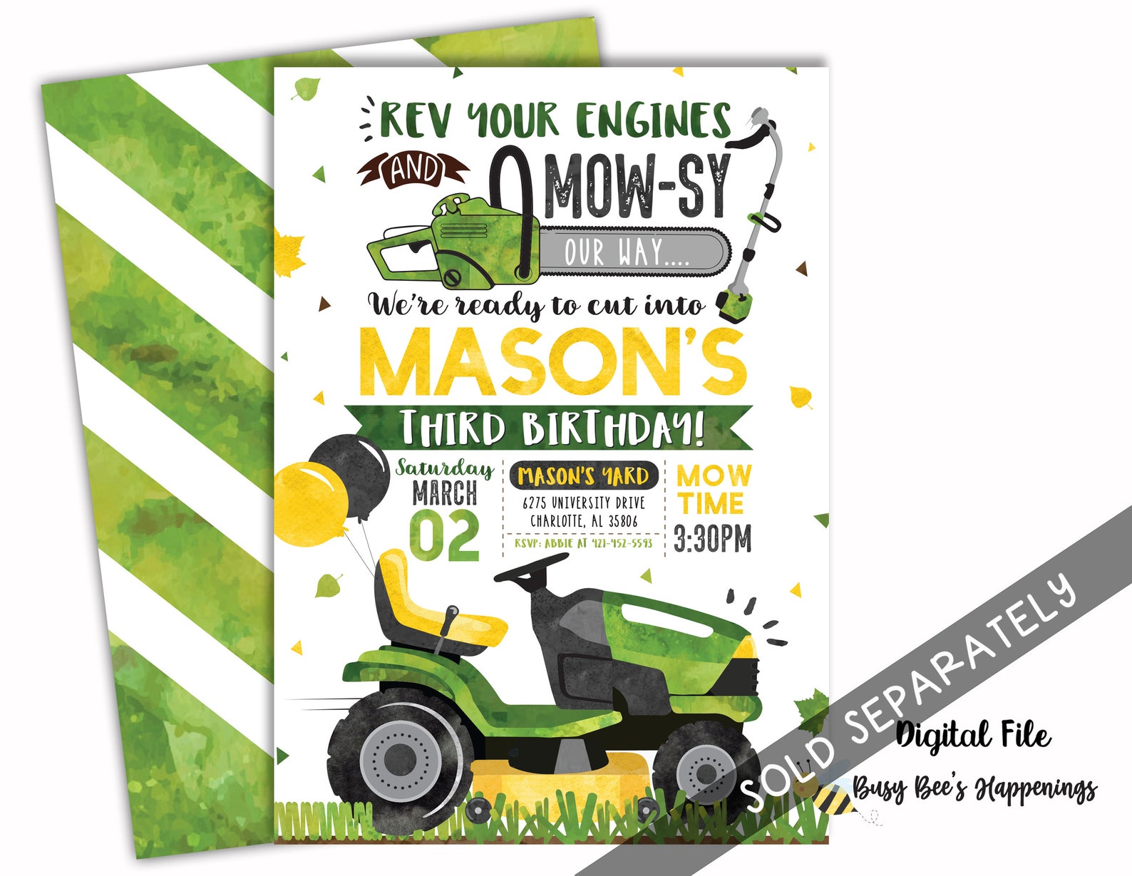 Tractor Favor Tags Riding Lawnmower Favor Tags Tractor - Etsy