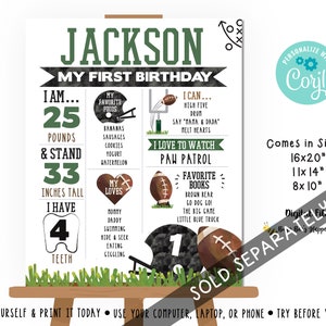 Football Birthday Sign First Year Down Sign First Birthday Football ...