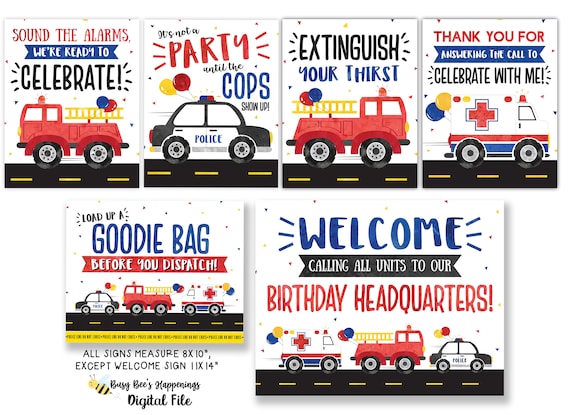 First Responders Birthday Decor First Responders Party Decor - Etsy