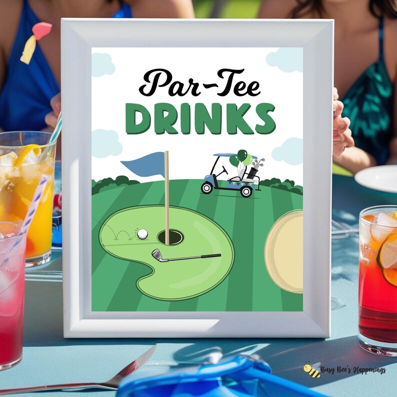 Golf Birthday Party Sign Bundle: Editable Food Table Decor (digital ...
