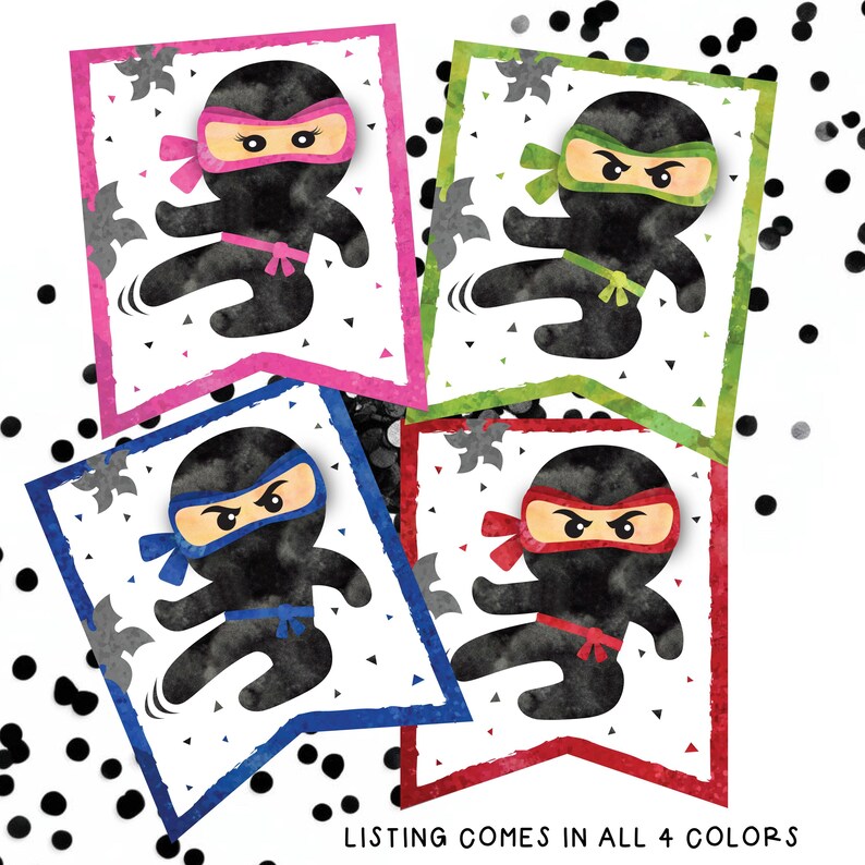 Ninja Birthday Banner: Martial Arts Party Decor (digital File) - Etsy
