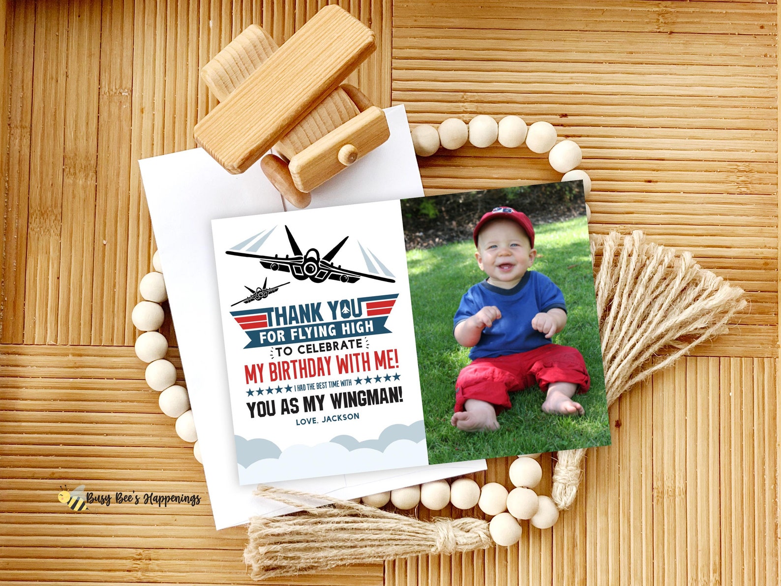 Fighter Jet Birthday Thank You Note: Airplane Pilot Party (printable ...