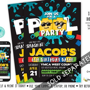 Block Favor Tags Block Pool Party Favor Tags Block Pool Favor Tags Pool ...