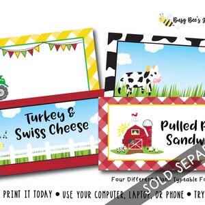 Farm Favor Tags Barn Favor Tags Tractor Favor Tags Farm Birthday Party ...