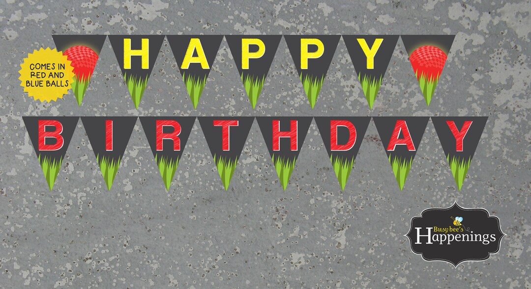 Kickball Birthday Pennant Banner, Dodgeball Birthday Banner, Chalkboard ...