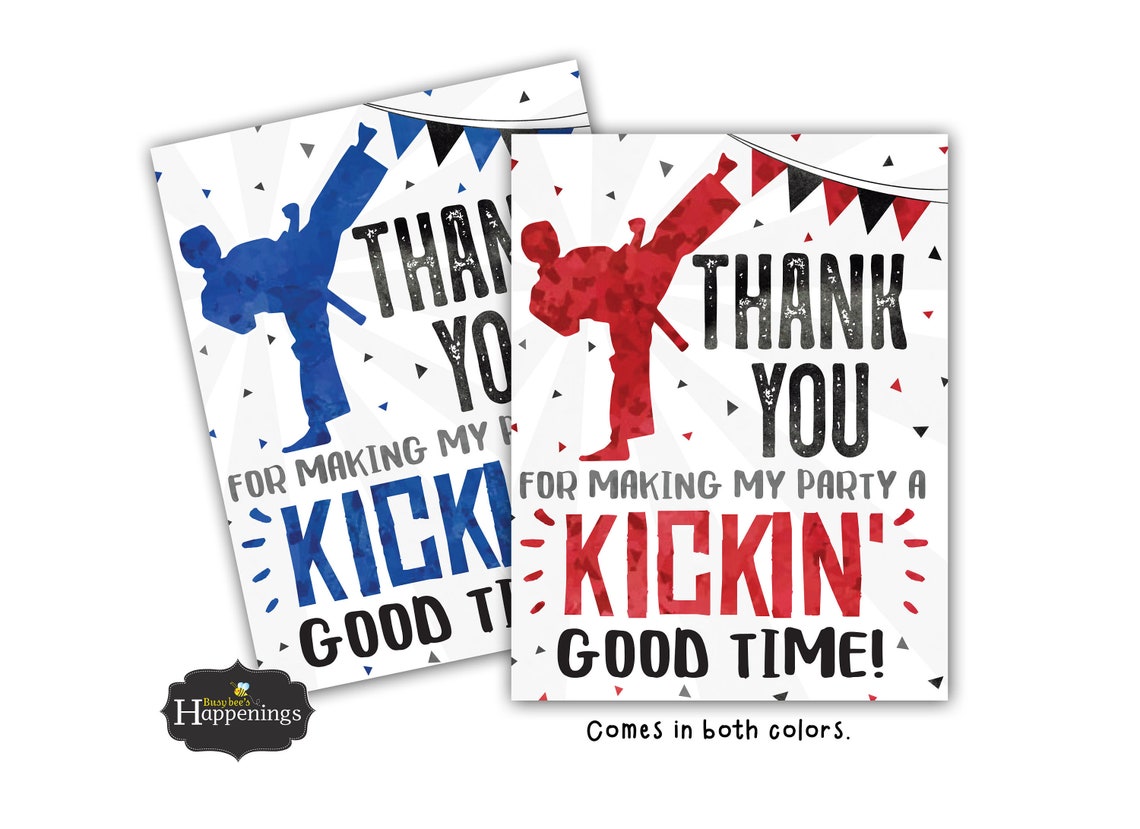 Karate Birthday Thank You Karate Party Thank You Ninja | Etsy
