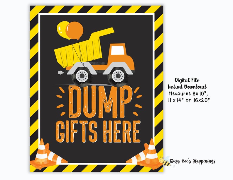 Dump Gifts Here Construction Sign Construction Birthday Sign - Etsy