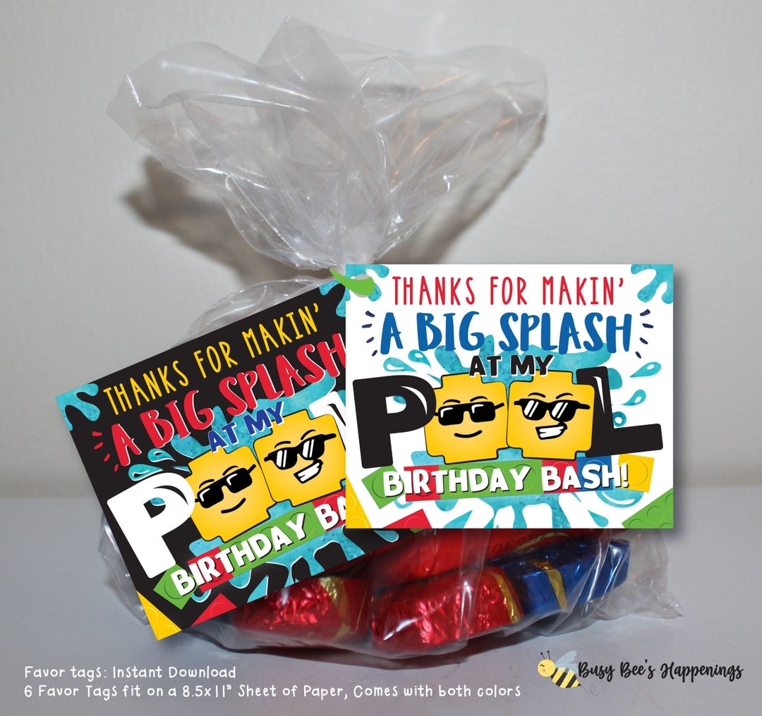 Block Favor Tags Block Pool Party Favor Tags Block Pool Favor Tags Pool ...