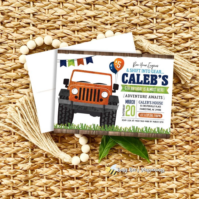Orange Truck 4x4 Birthday Invitation: Off-road Adventure (digital File ...