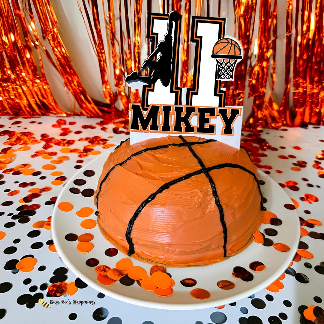 Basketball Birthday Cake Topper: Personalized Sports Cake Decoration ...