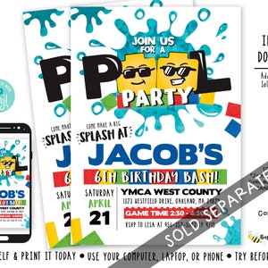 Block Favor Tags Block Pool Party Favor Tags Block Pool Favor Tags Pool ...