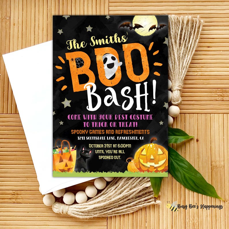 Halloween Boo Bash Party Invitation, Ghost Pumpkin Invite (digital) - Etsy