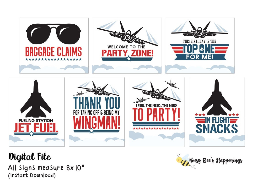 Jet Birthday Signs Top One Signs Jet Party Signs Fighter Jet Signs Jet ...