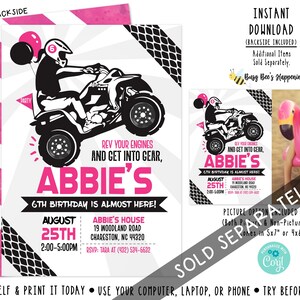 ATV Birthday Invitation 4 Wheeler Birthday Invitation Racing Birthday ...