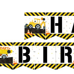 Construction Happy Birthday Banner Construction Birthday Banner ...