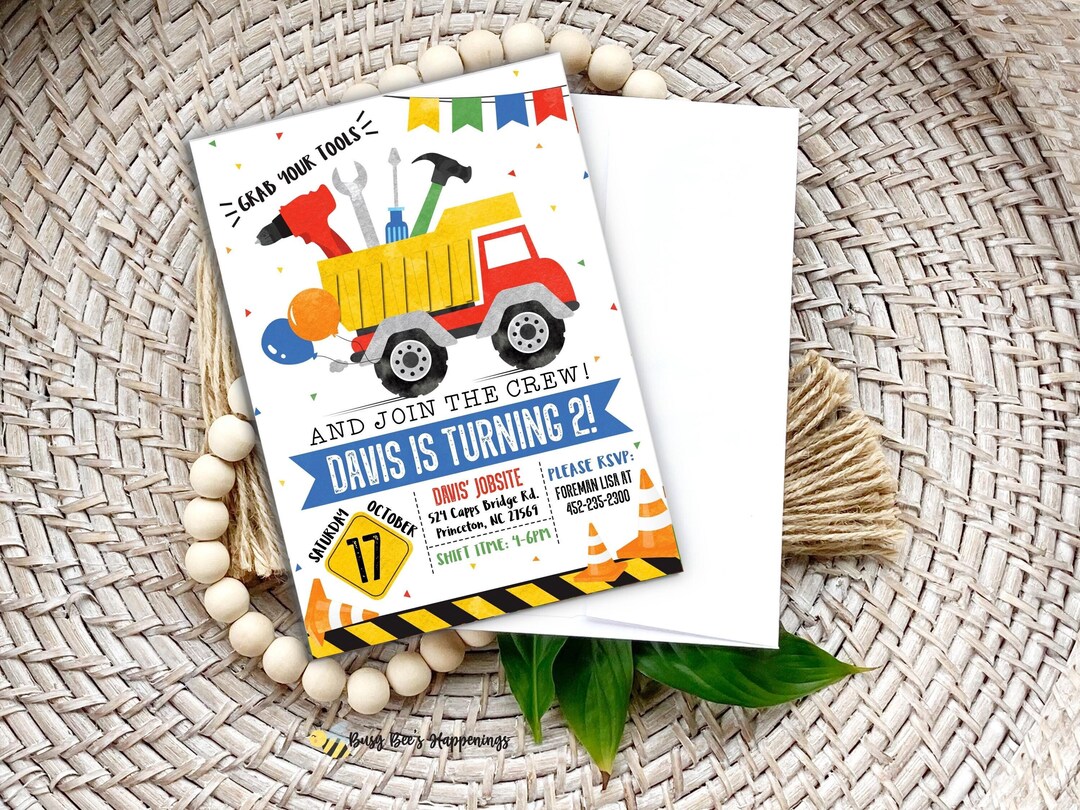 Tools Birthday Invitation, Construction Birthday Invite, Carpenter ...
