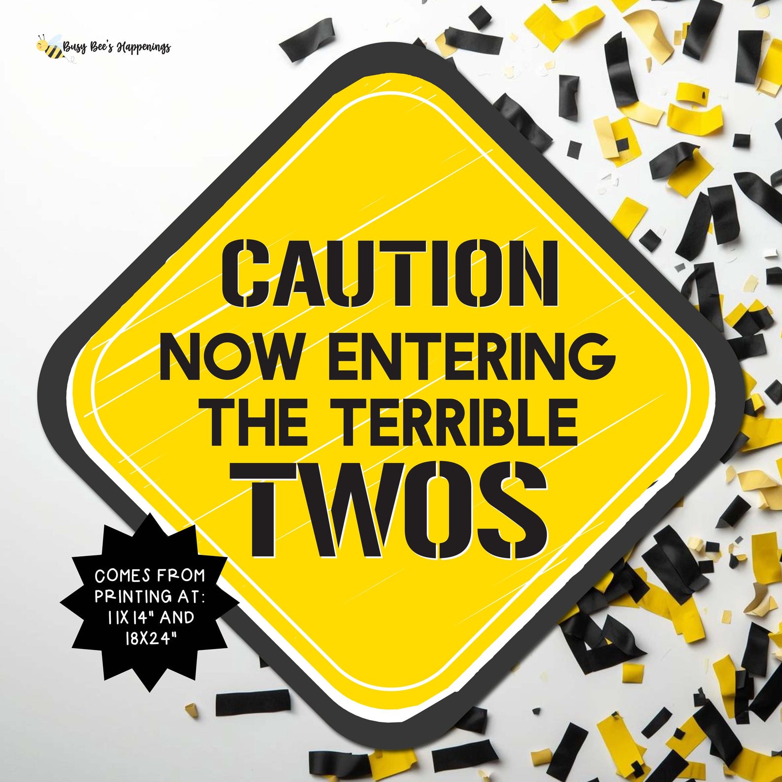 Terrible Twos Construction Sign: Birthday Party Decor (digital File) - Etsy