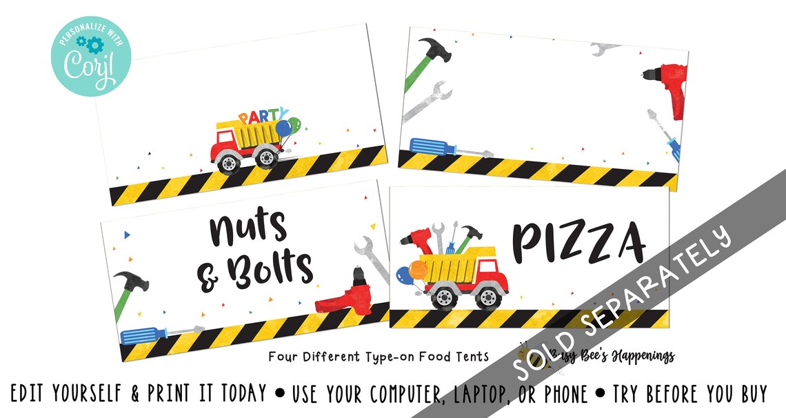 Construction Banner Tools Pennant Banner Construction Tools - Etsy