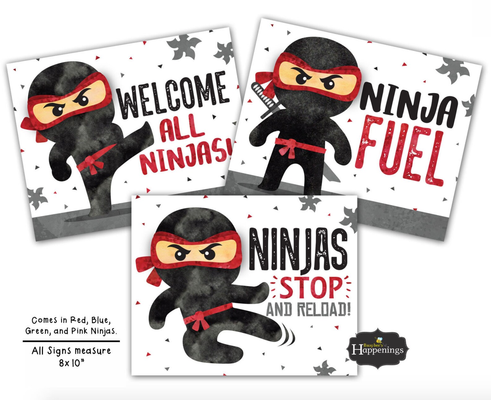 Ninja Birthday Signs Ninja Birthday Party Ninja Party Signs | Etsy
