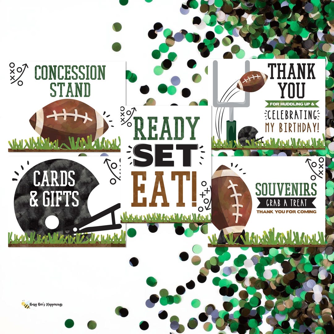 Football Birthday Party Signs: Sports Decor (digital File) - Etsy