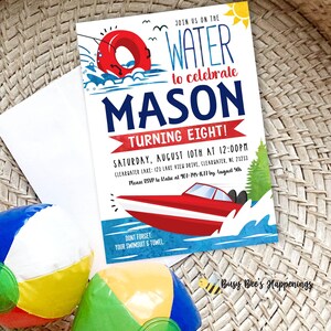 River Tubing Birthday Invitation: Editable Lake Party Template - Etsy