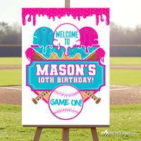Drippy Ice Cream Drip Baseball Graffiti Birthday Banner - Etsy