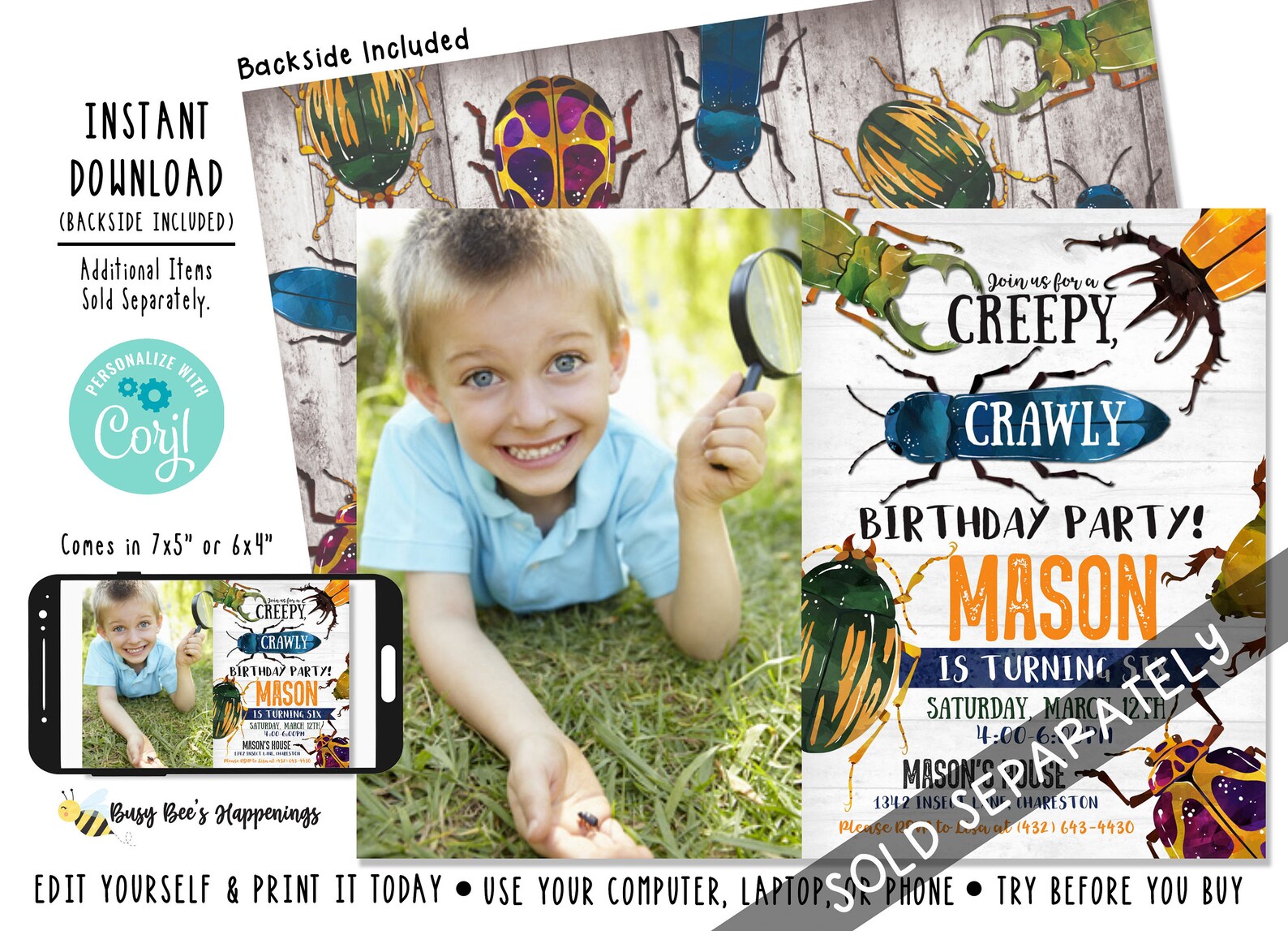 Bug Birthday Invitation Bug Party Birthday Invite Bug - Etsy