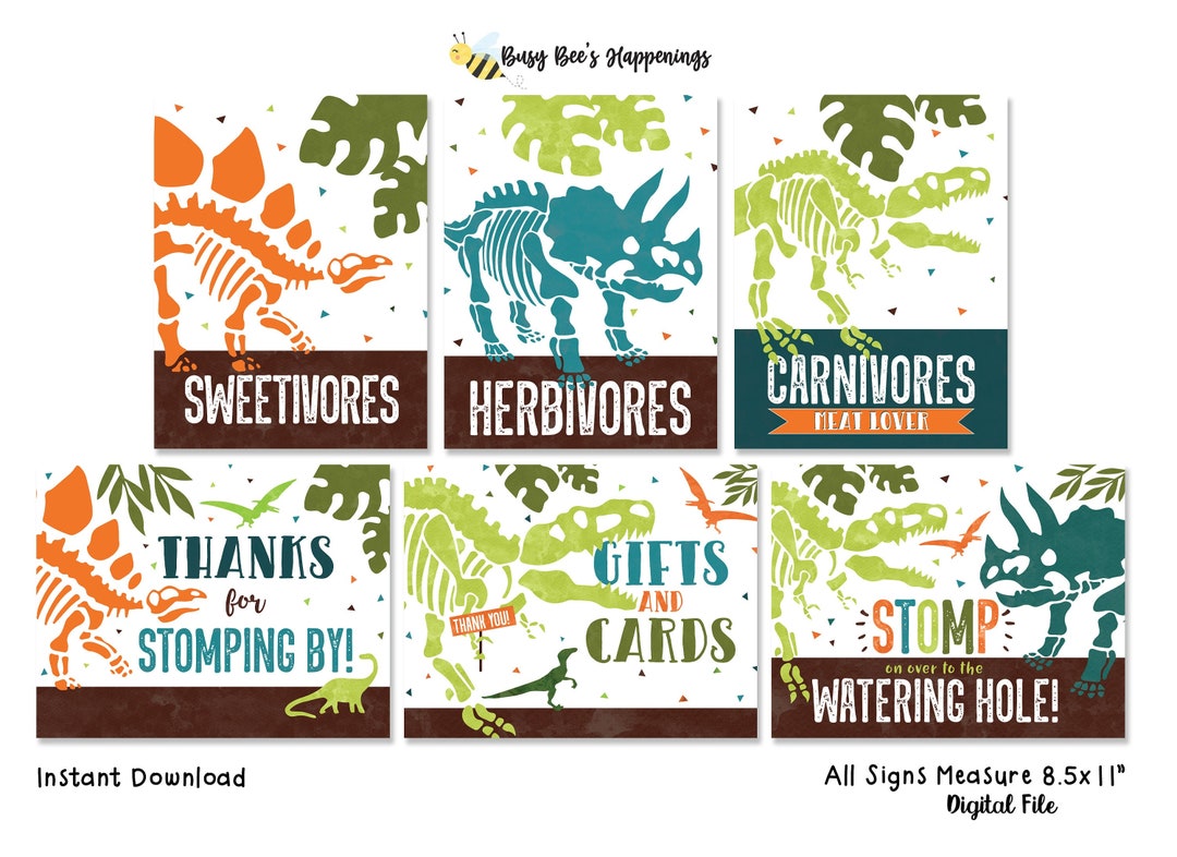 Dinosaur Birthday Signs Dinosaur Decorations Dinosaur Party Decoration ...