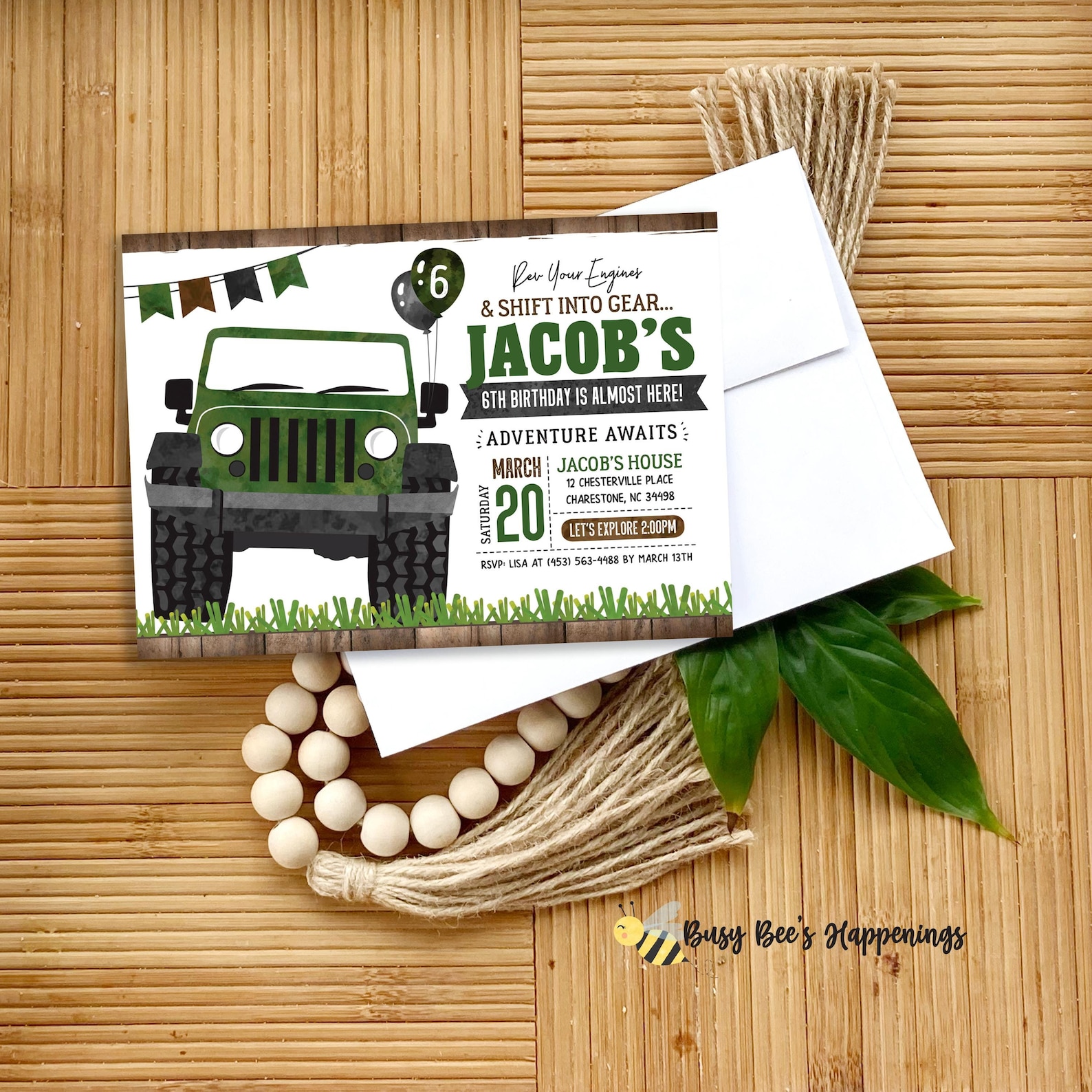 Off Road Camoflauge Truck Birthday Invitation: 4x4 Adventure (5x7 or ...