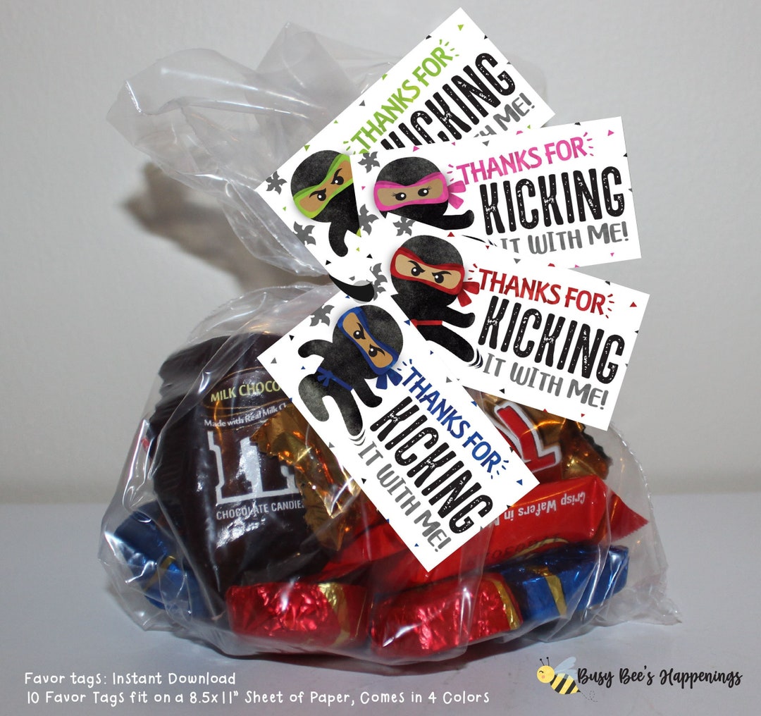 Ninja Favor Tags Ninja Birthday Party Ninja Goodie Bags Martial Arts ...
