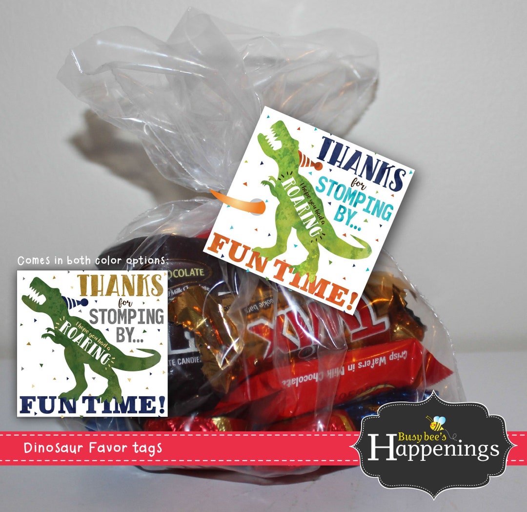Dinosaur Favor Tags T-rex Favor Tags Dinosaur Goodie Bags Dinosaur ...