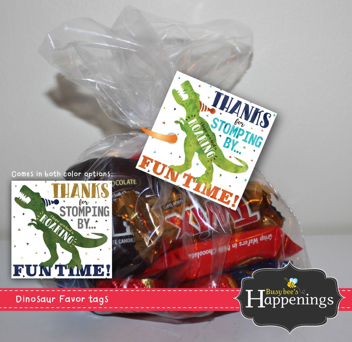 Dinosaur Favor Tags T-rex Favor Tags Dinosaur Goodie Bags - Etsy