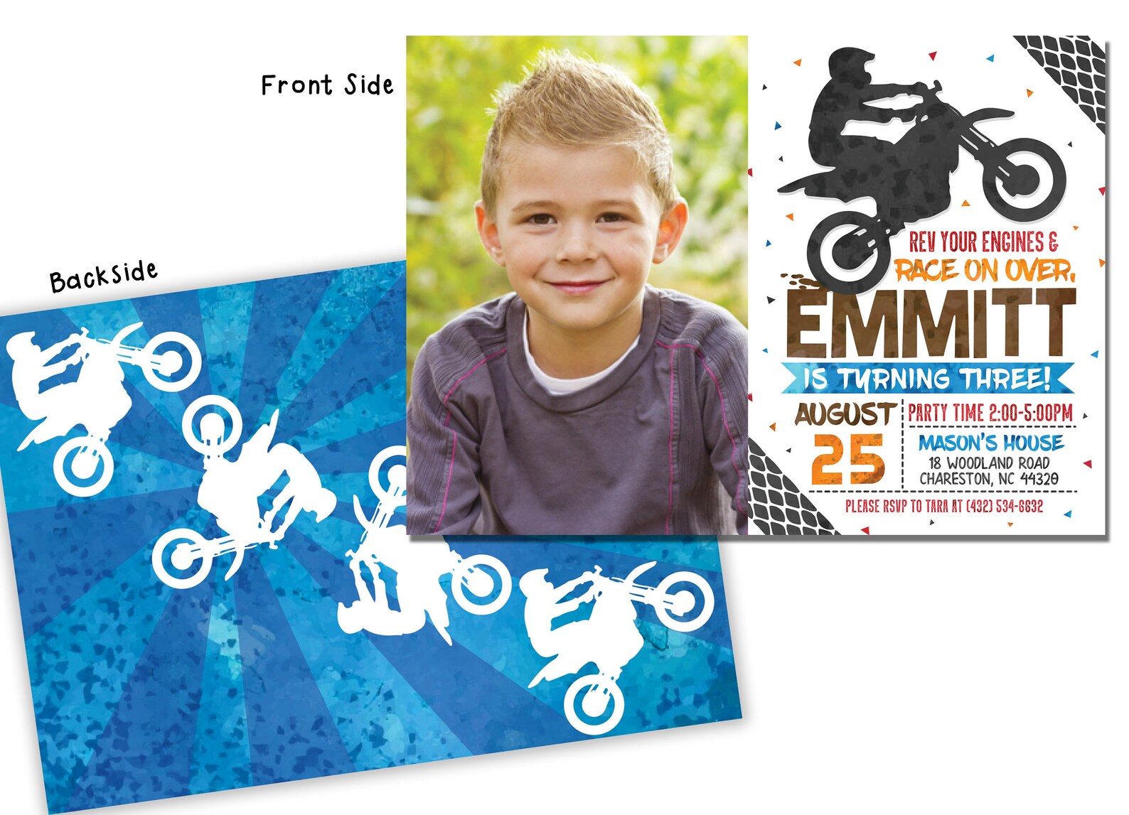 Motorcycle Birthday Invitation Mud Bike Birthday Invite Motor | Etsy